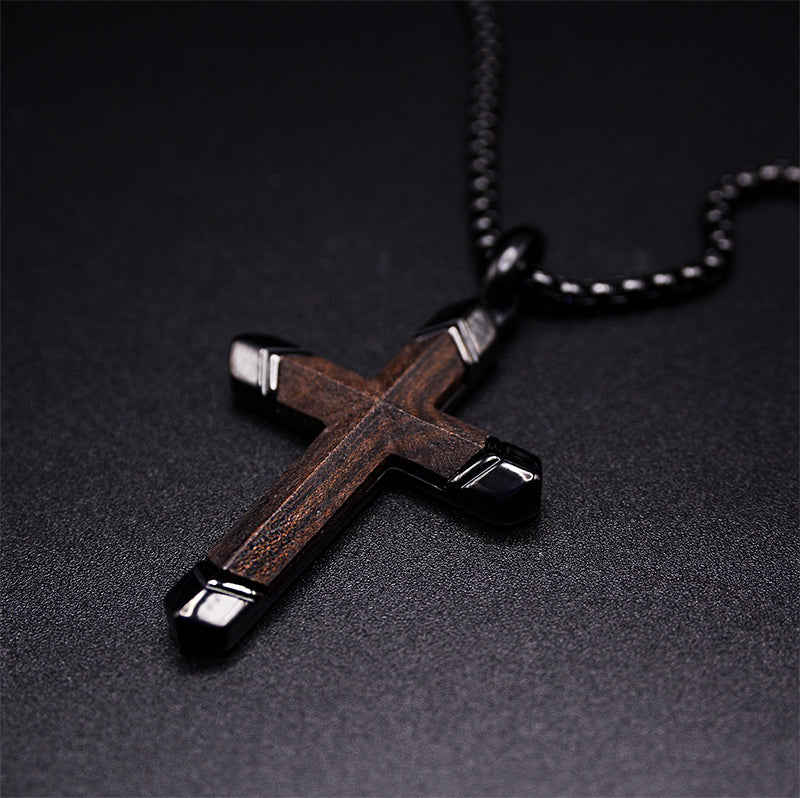 Cross Necklace For Men, Mens Cross Dark Necklace: Stylish Symbol of Faith