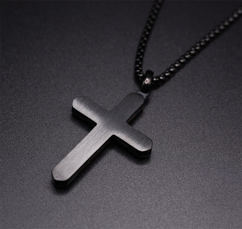 Cross Necklace For Men, Mens Cross Dark Necklace: Stylish Symbol of Faith