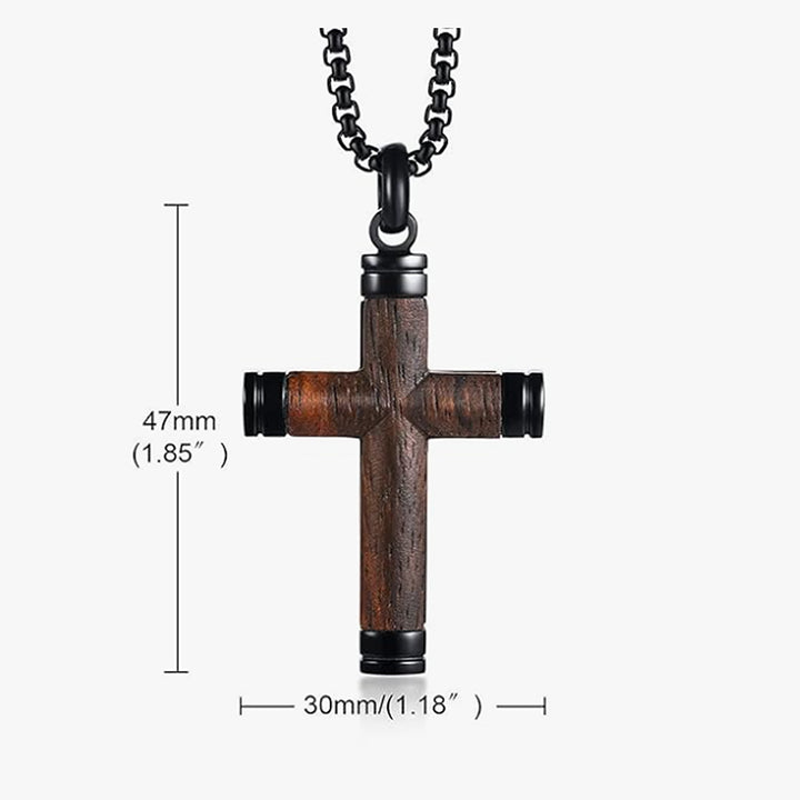 Wooden Cross Necklace For Men, Mens Cross Dark Necklace: Anniversary ...
