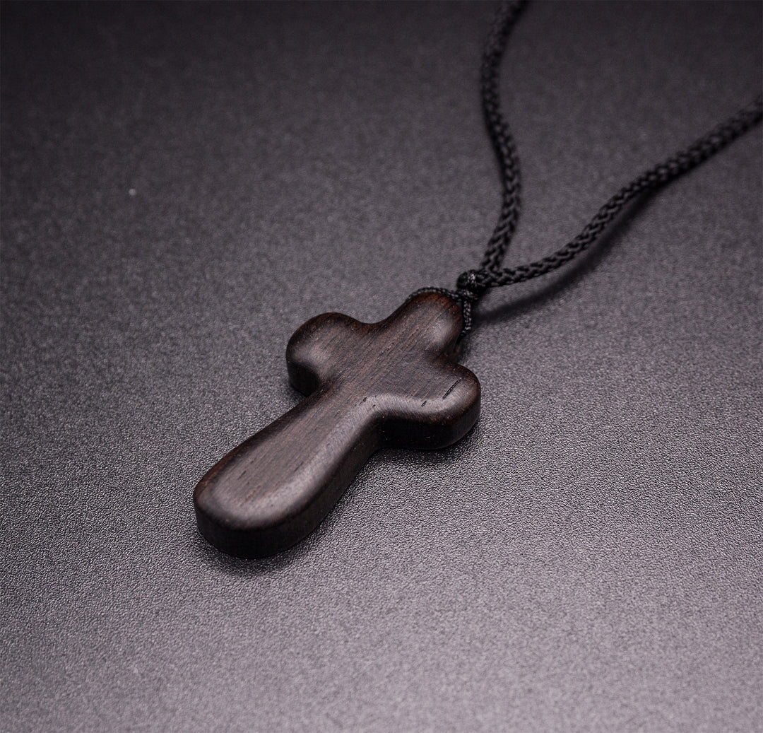 Handmade Nightfall Black Wooden Cross Necklace for Men | Urban Designer ...