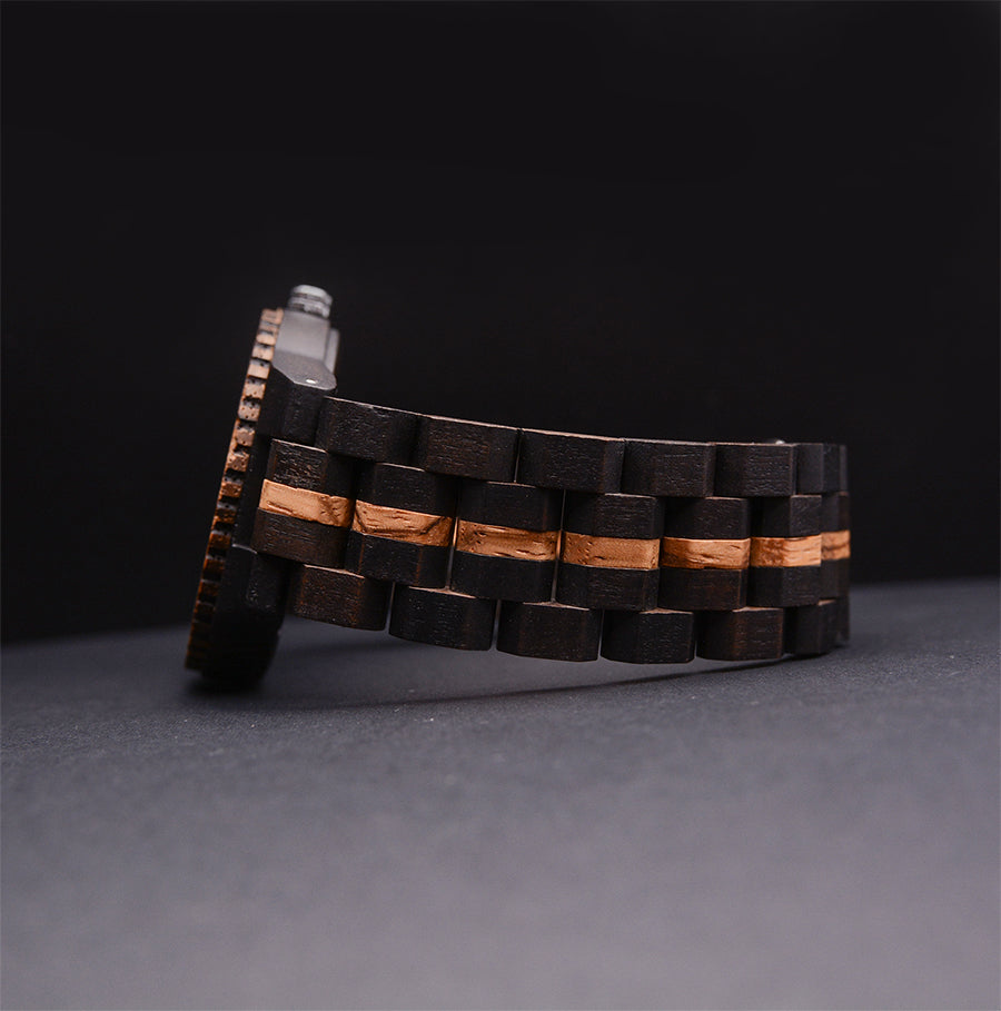 Mens Skeleton Watch, Round Wooden Watch With Skeleton Face, Wood Watch ...