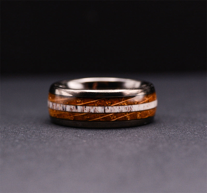 Mens Wedding Ring Gunmetal Gray Tungsten Rings For Men Whiskey Barrel ...