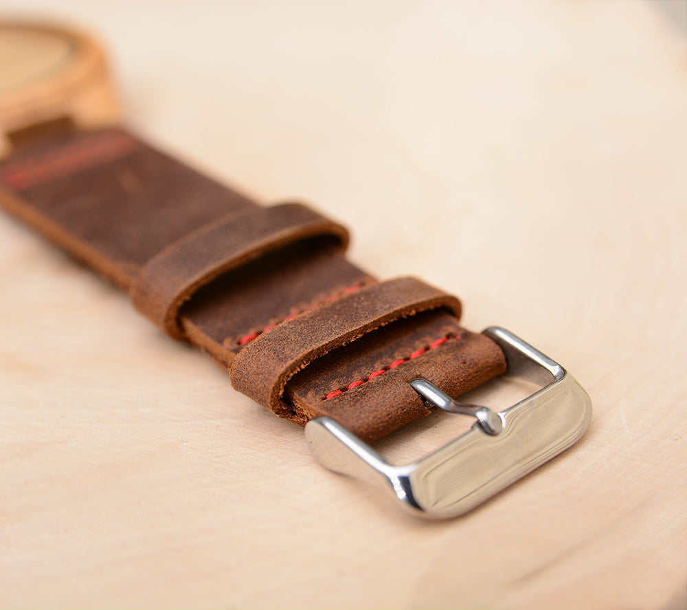 Minimalist Engraved Bamboo Watches With Premium Leather Band