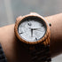 Mens Wooden Watches Zebra Round Wooden Watch With Real White Marble ...