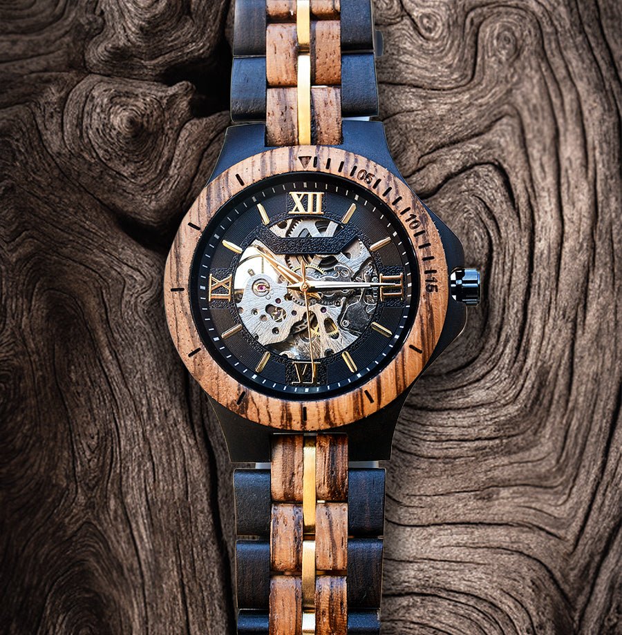 Wooden Watches For Men Premium Eco-Friendly Manual Mechanical Wooden ...