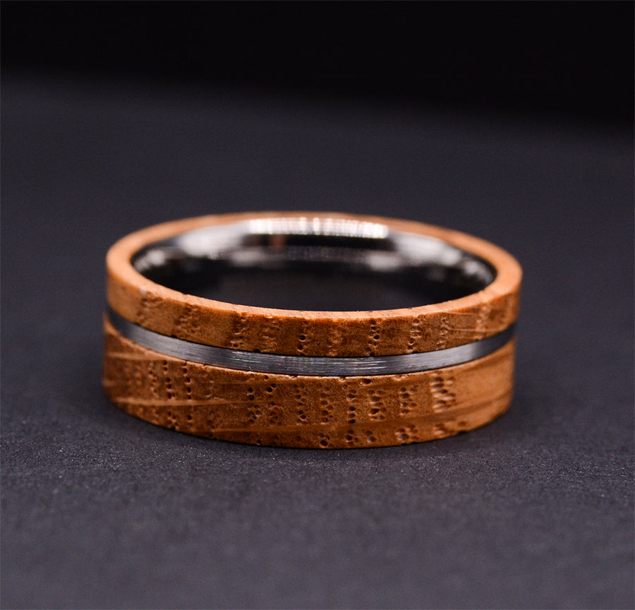 Crafted Perfection: Tungsten Carbide Wedding Ring for Men with CASK ...