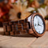 Mens Wooden Watches Zebra Round Wooden Watch With Real White Marble ...