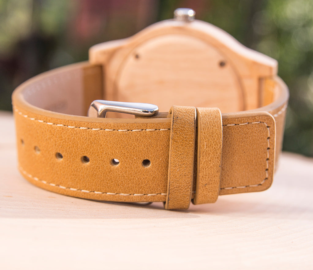 Wooden Watches Elegant Personalized/Engraved Zebra Wood Face Watch with ...