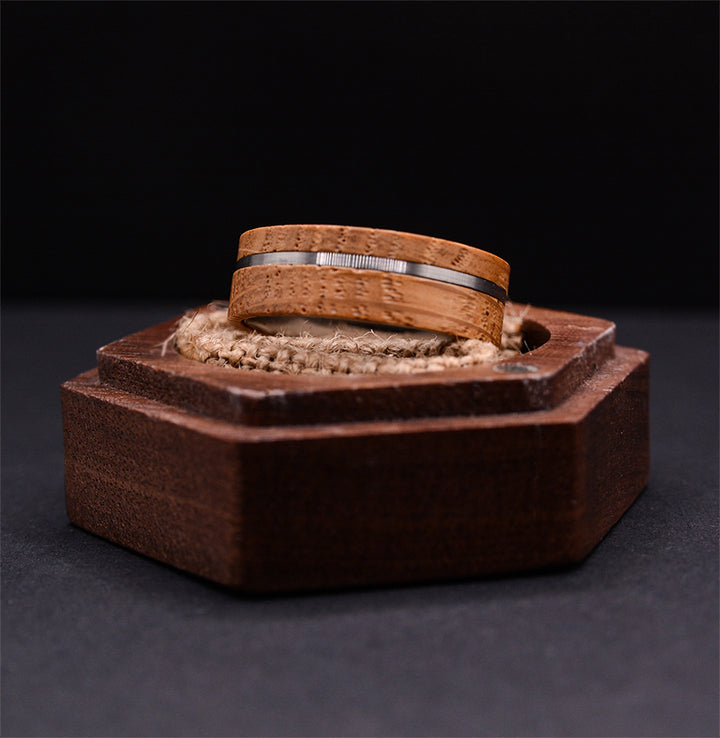 Crafted Perfection: Tungsten Carbide Wedding Ring for Men with CASK ...